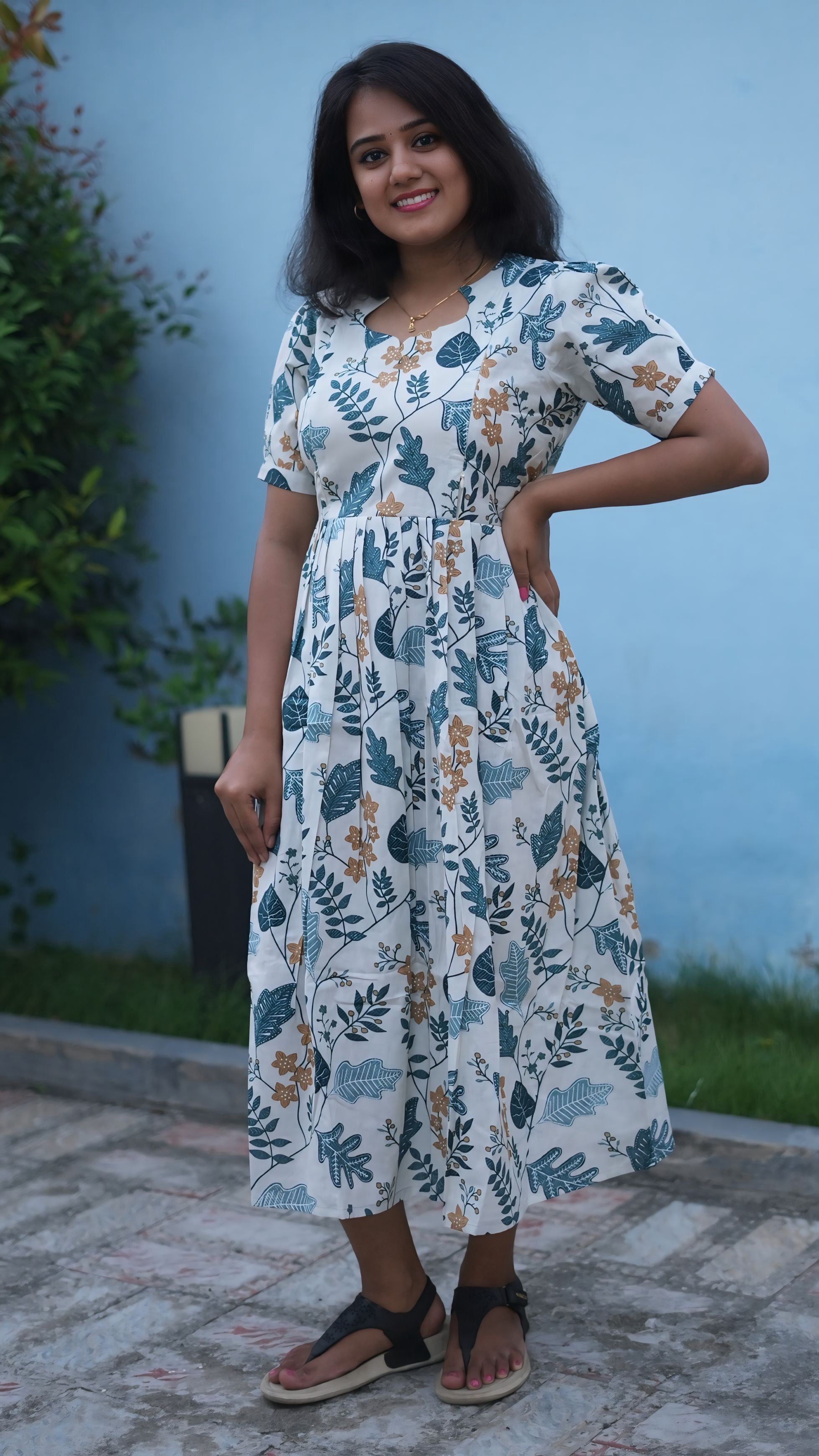 Maternity Cotton Kurti (FrostLeaf) – Classygrande